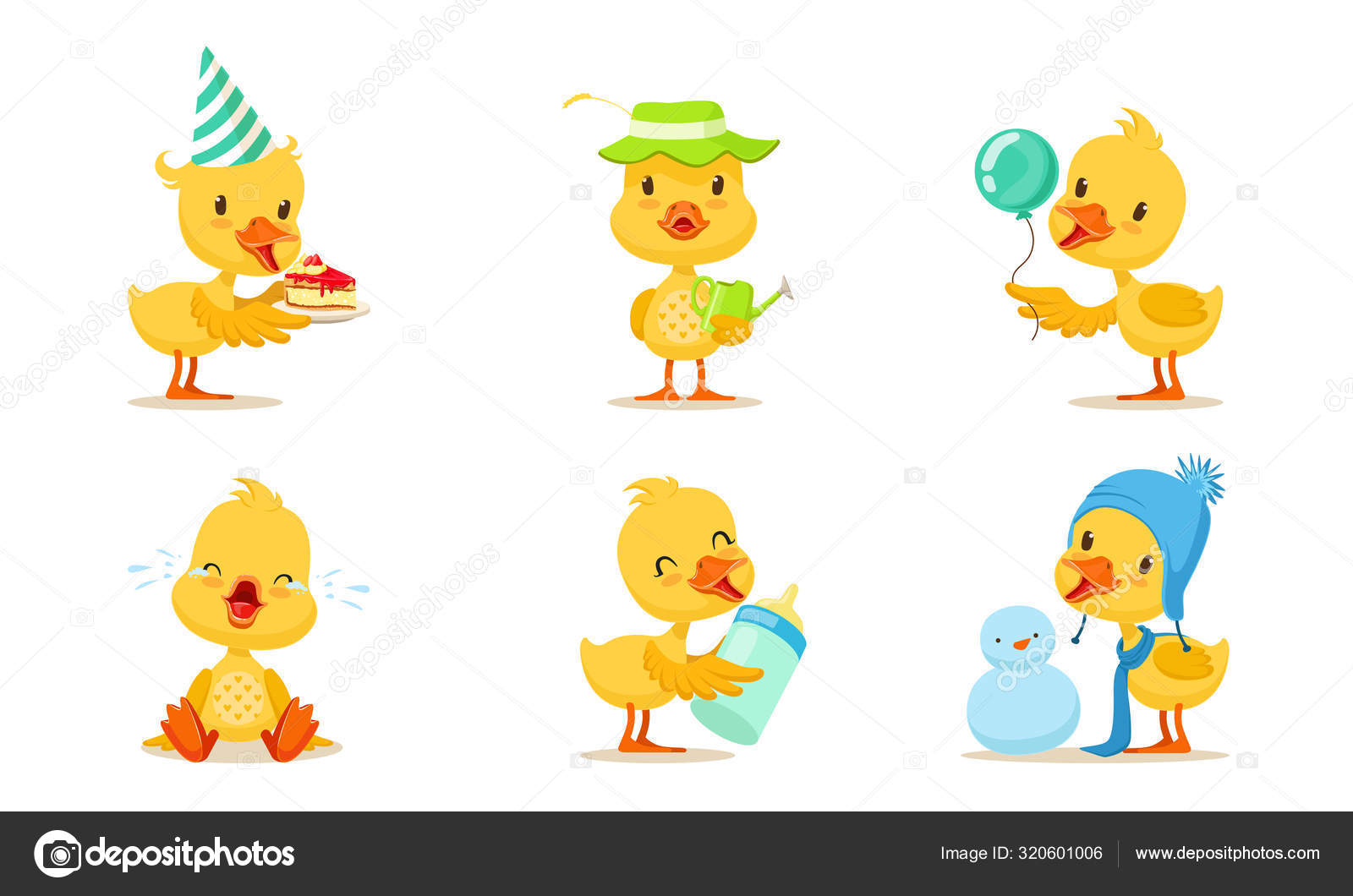 Vettoriale stockSet di polli animati in diverse pose personaggio del ...