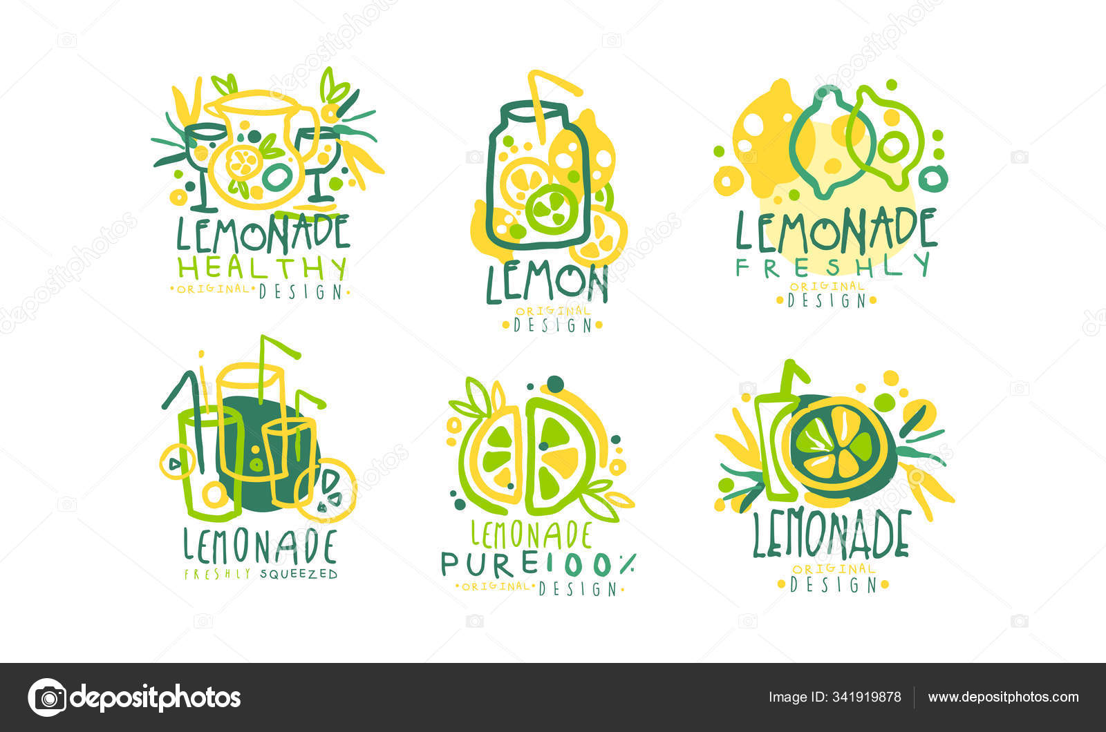 Healthy Lemonade Logo Templates Original Design, Pure Freshly Drink ...