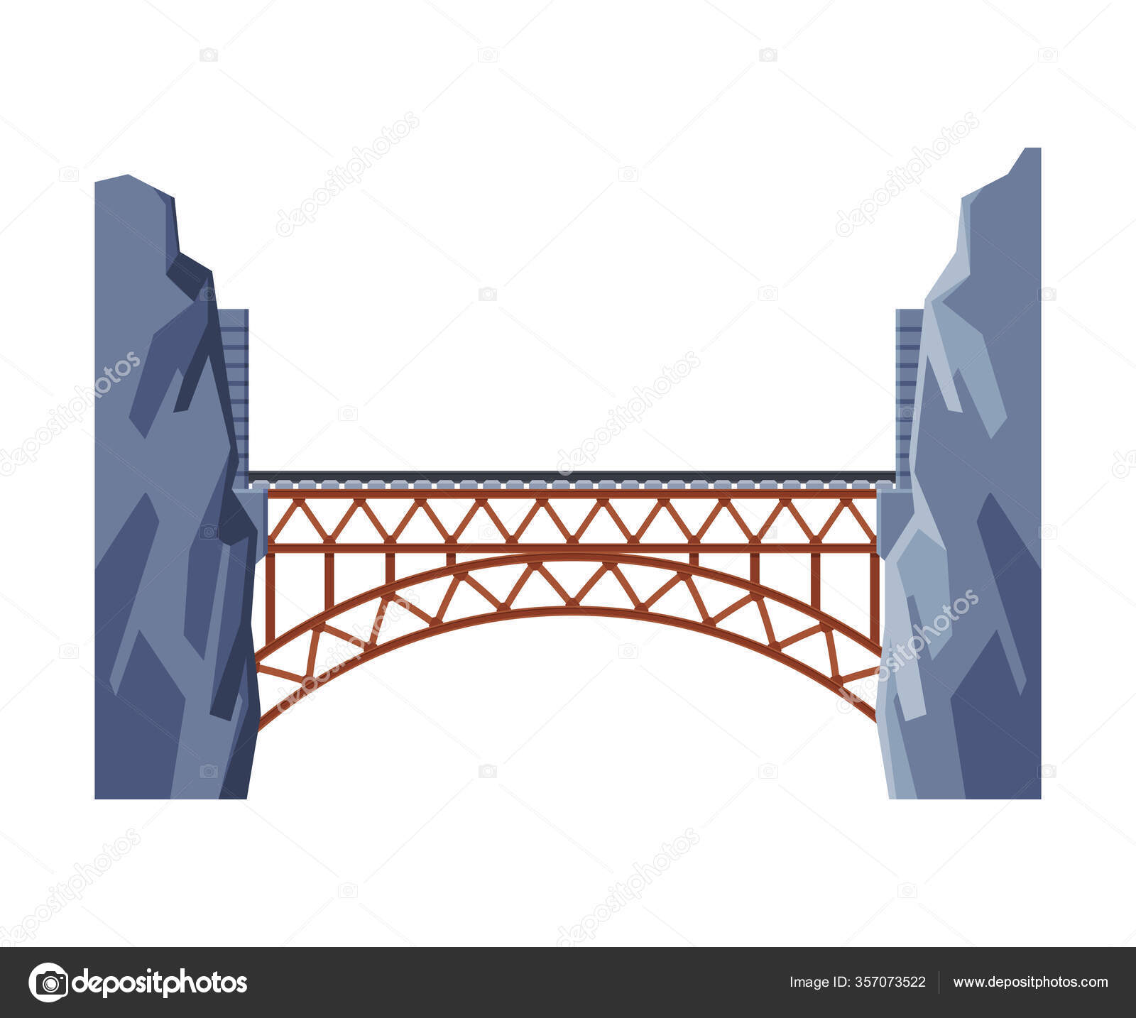 Railroad Bridge, Architectural Design Element, Bridge Construction Flat ...