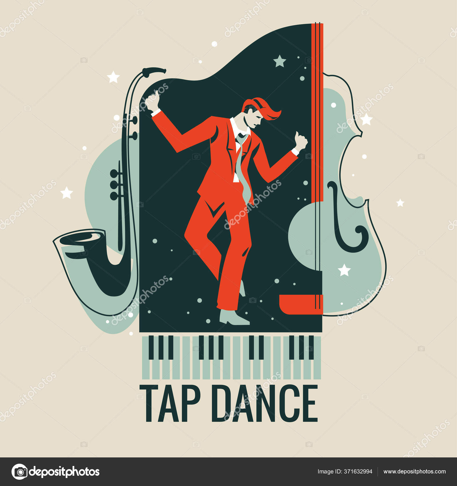 Man Performing Tap Dance Spotlight Music Instrument Background Stock ...