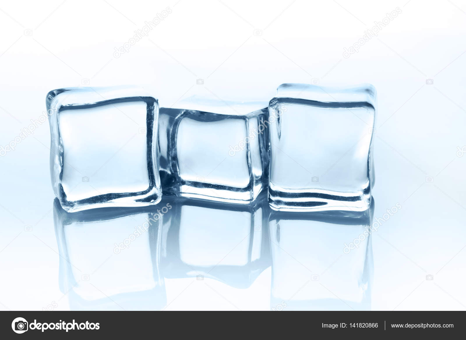 Transparent ice cubes with reflection isolated on white. — Stock Photo ...