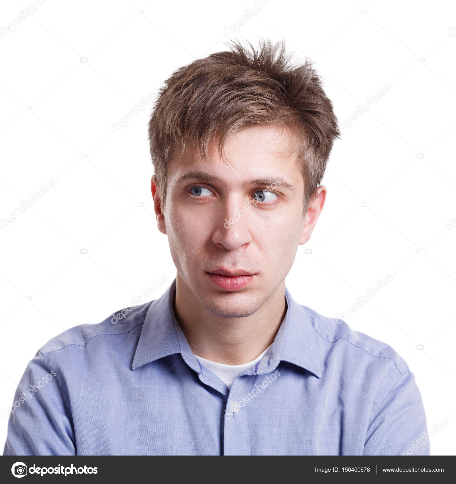 Man feeling suspicious, face expression, emotion Stock Photo by ©Milkos ...