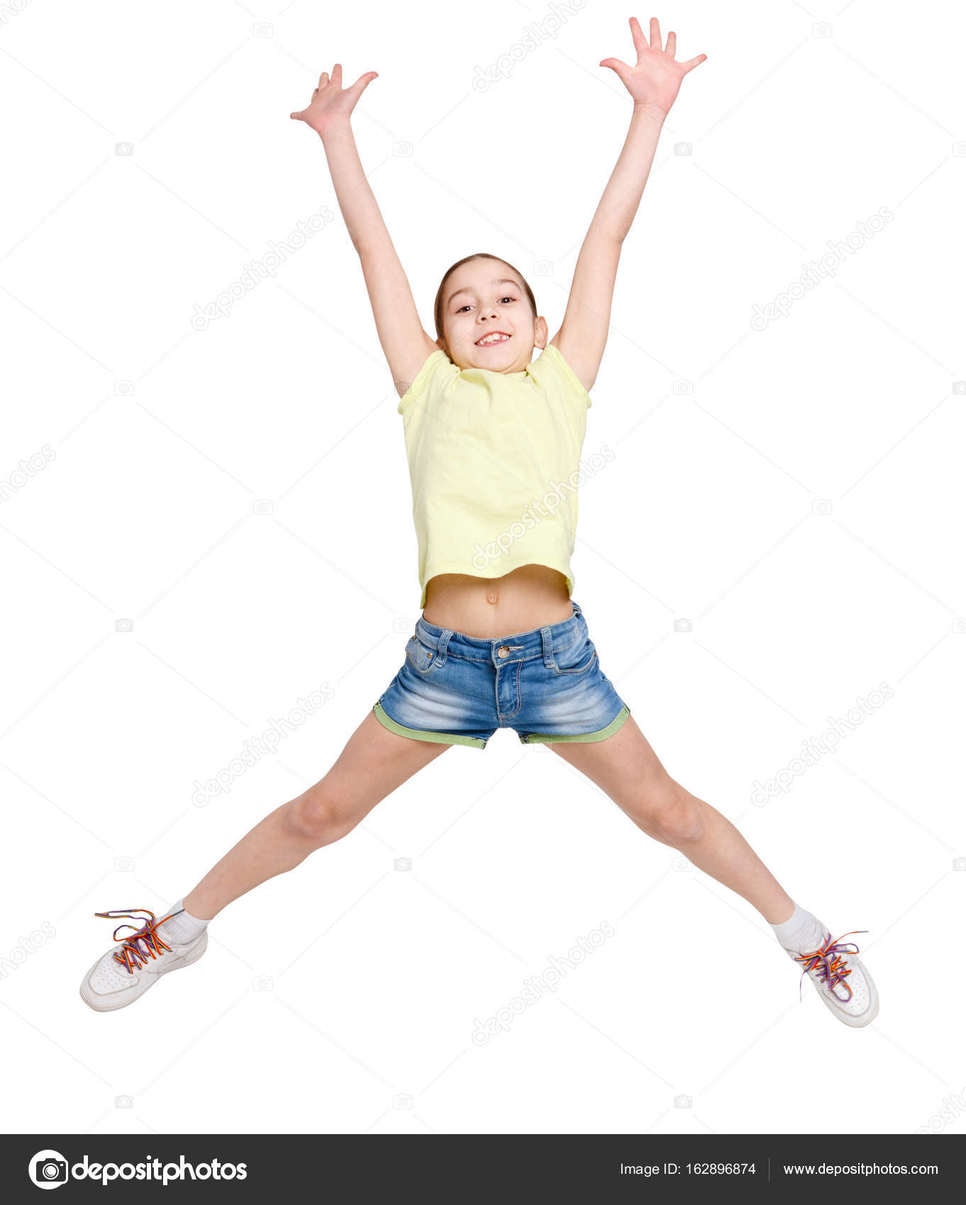 Happy teenage girl jumping on white isolated background ⬇ Stock Photo ... Happy teenage girl jumping on white isolated background ⬇ Stock Photo ...