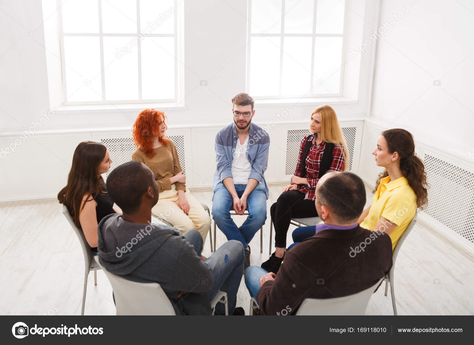 Meeting of support group, copy space — Stock Photo © Milkos #169118010
