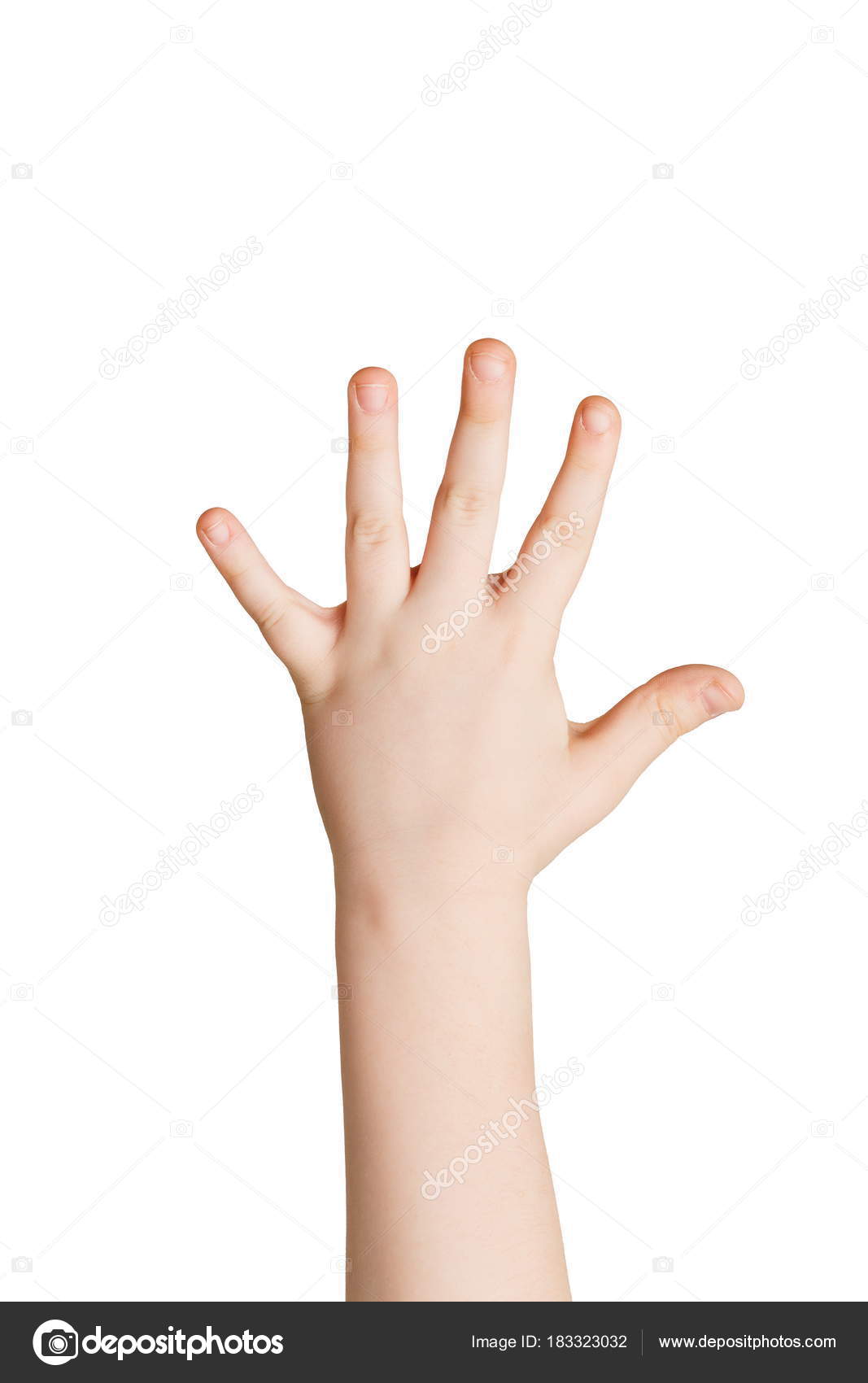 Kid hand shows number five on white background Stock Photo by ©Milkos ...