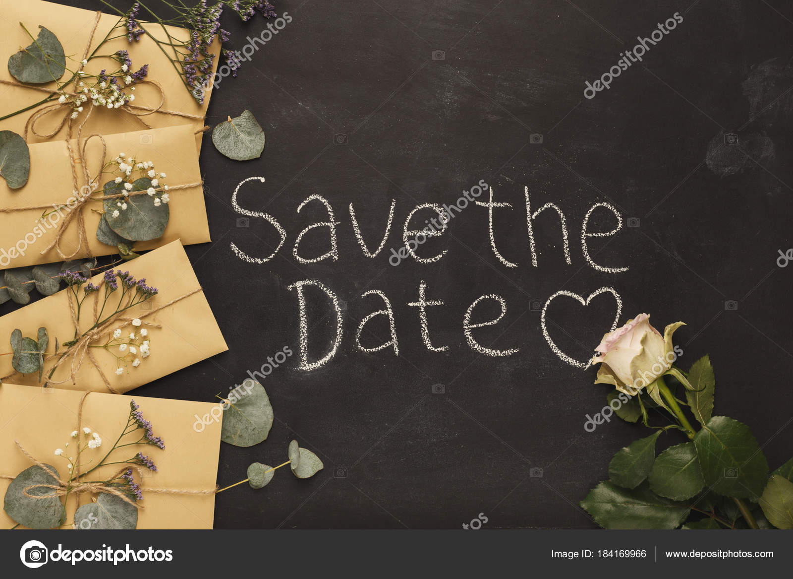 Border of wedding envelopes on black background Stock Photo by ©Milkos ...