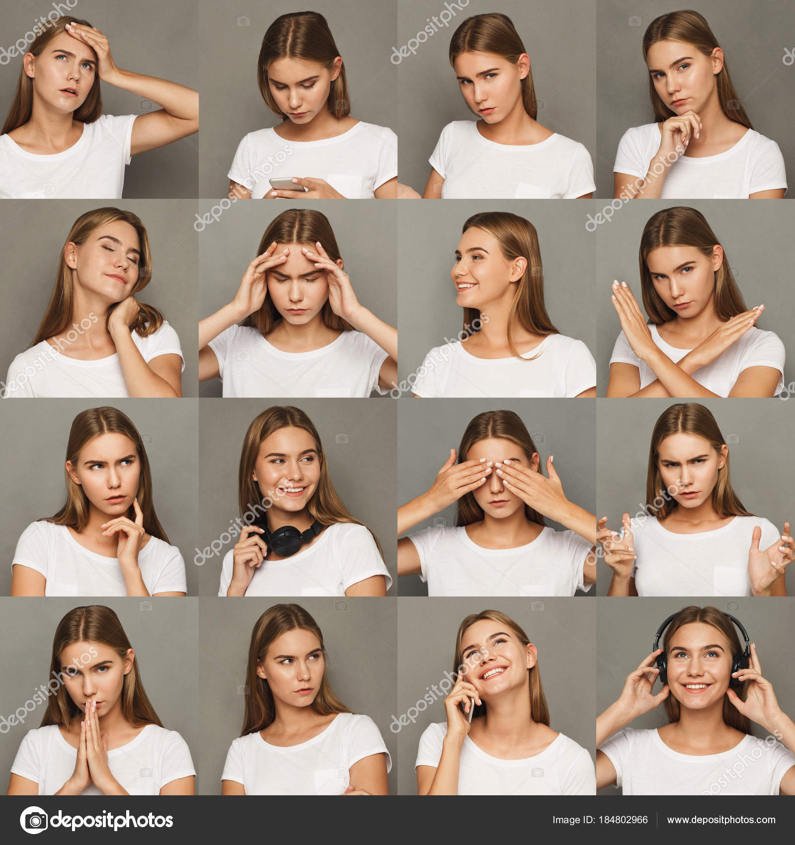 Female different emotions set Stock Photo by ©Milkos 184802966