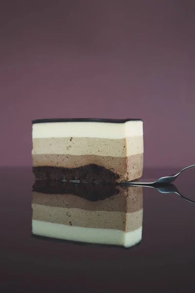 Triple chocolate layer mousse cake with glaze Stock Photo by ©Milkos ...