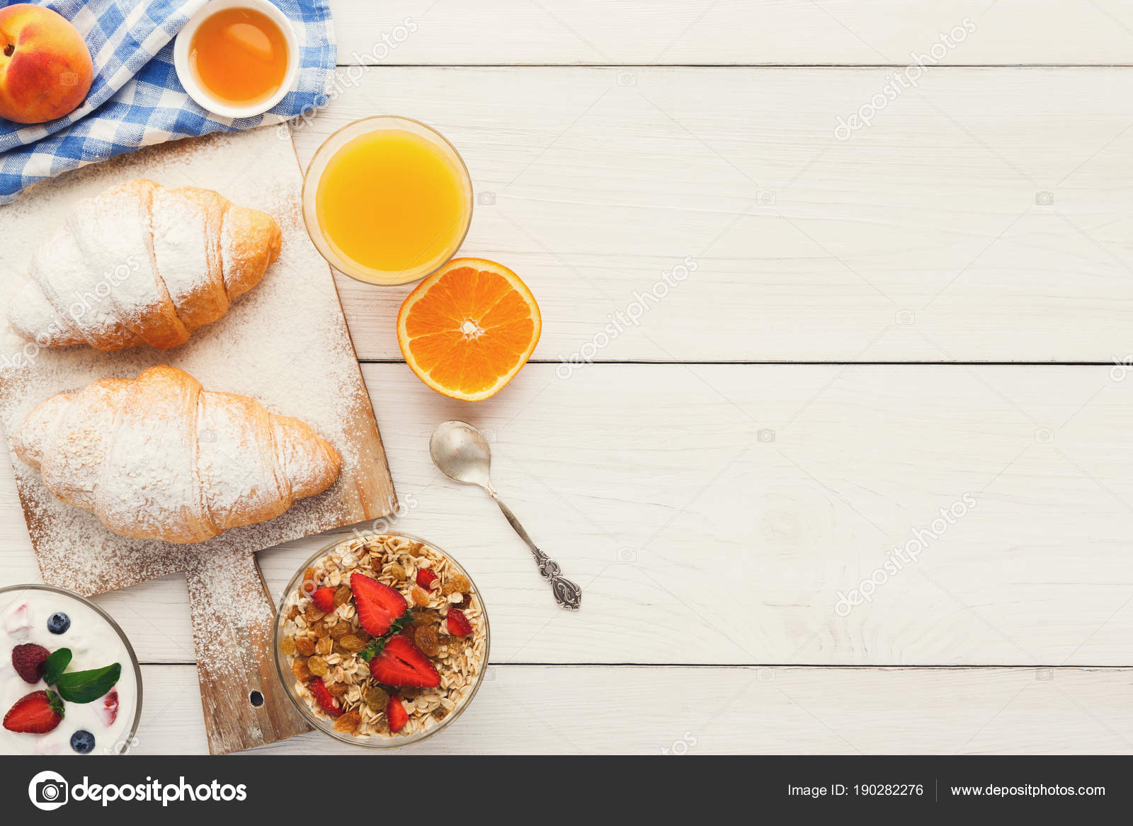 Traditional french breakfast background copy space Stock Photo by ...