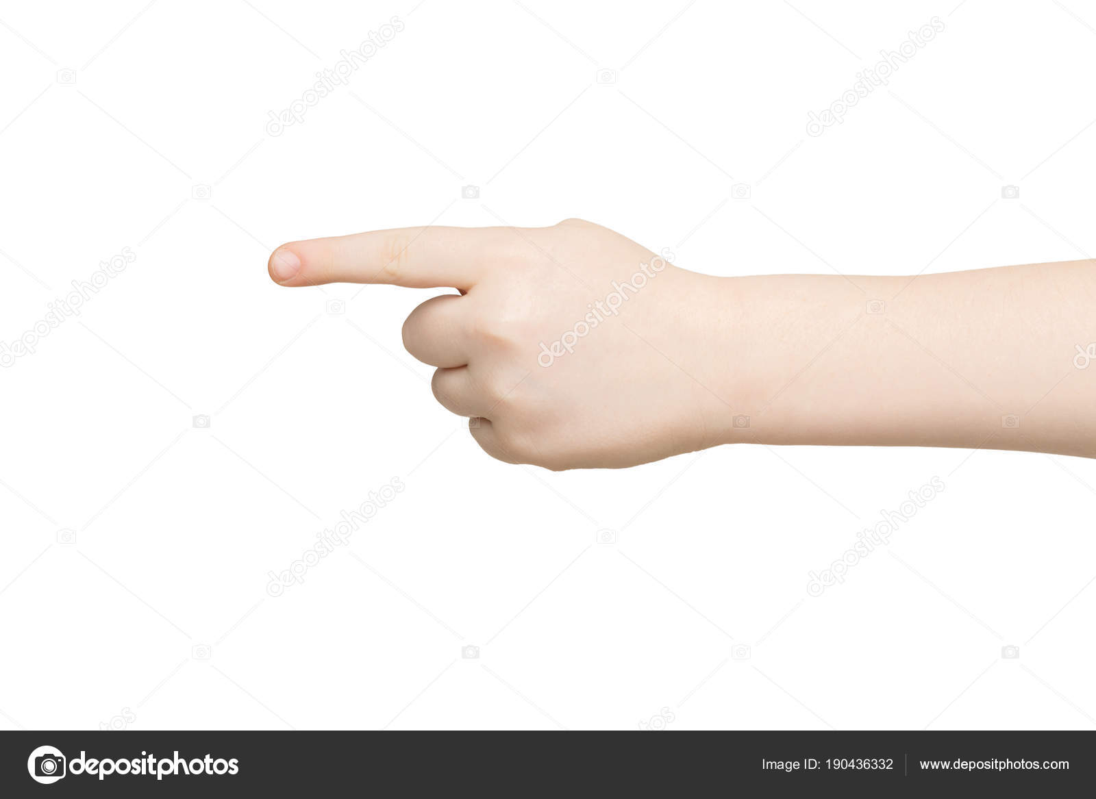 Kid hand pointing with index finger isolated Stock Photo by ©Milkos ...