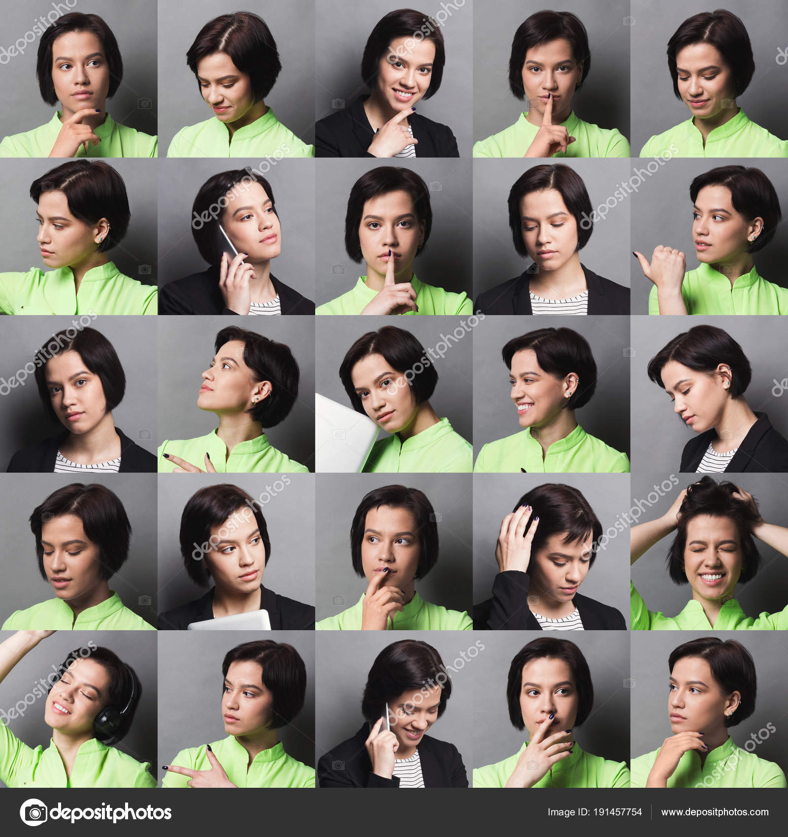 Female different emotions set Stock Photo by ©Milkos 191457754