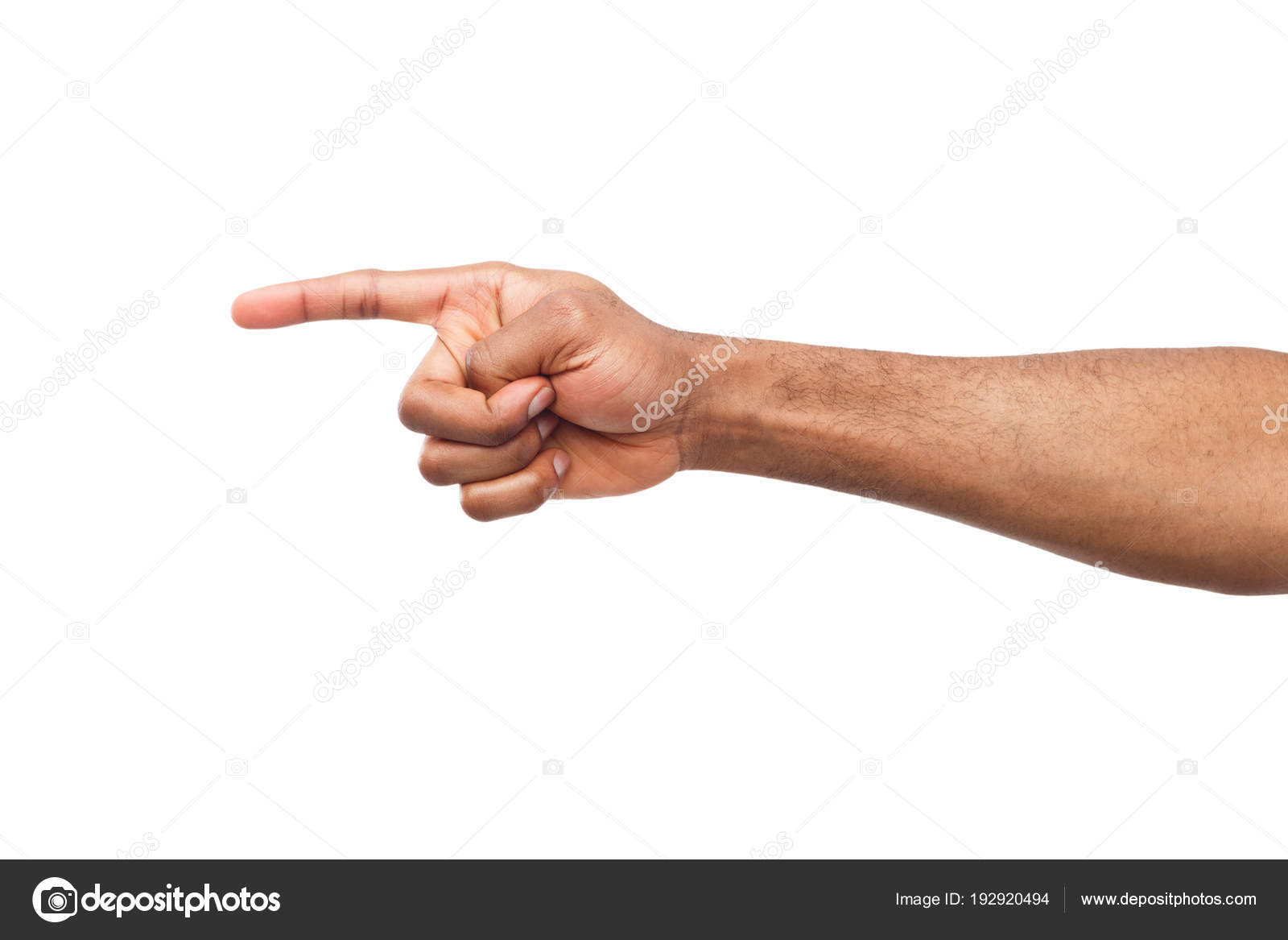 Hand gestures - man pointing away, isolated Stock Photo by ©Milkos 192920494