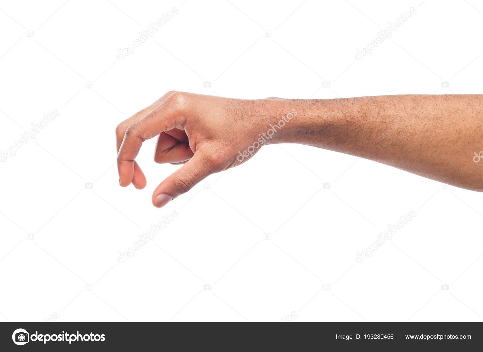 Male hand picking up something, cutout Stock Photo by ©Milkos 193280456