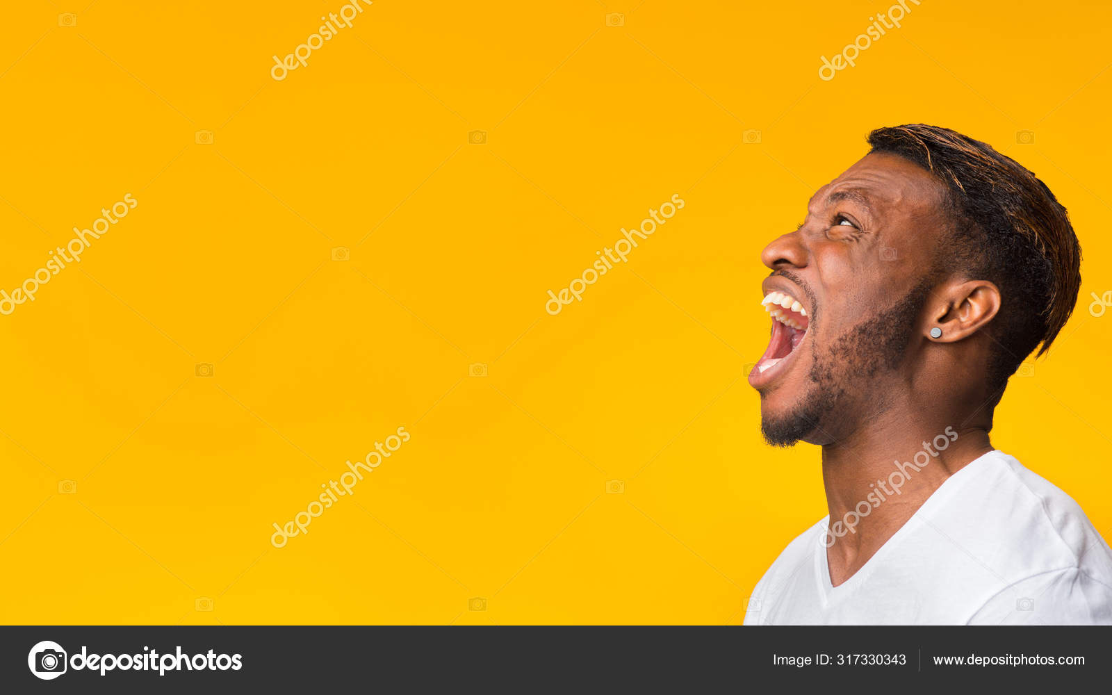 Man Screaming Side View