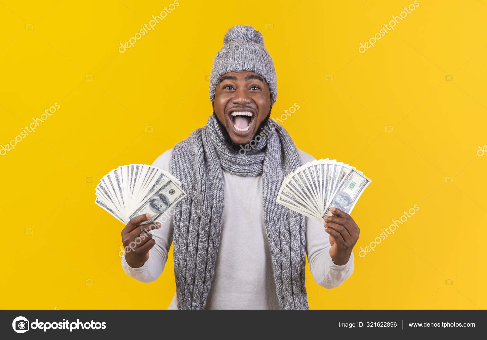 Black Man With Money In Hand