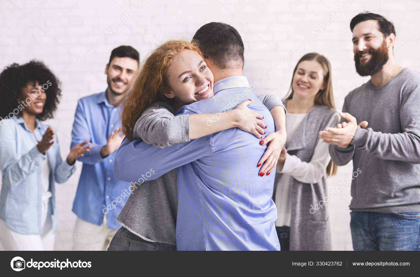 Lots People Hugging Each Other