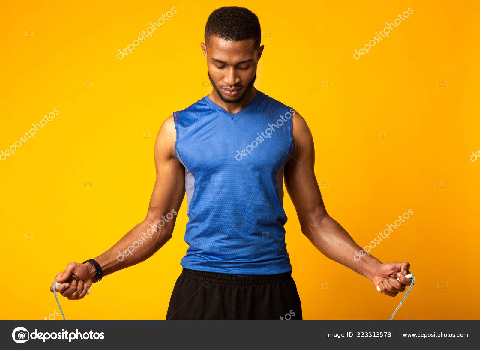 Handsome serious black guy with skipping rope Stock Photo by ©Milkos ...