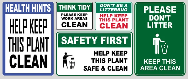 Set of Clean sticker sign for office area work place Stock Vector Image ...