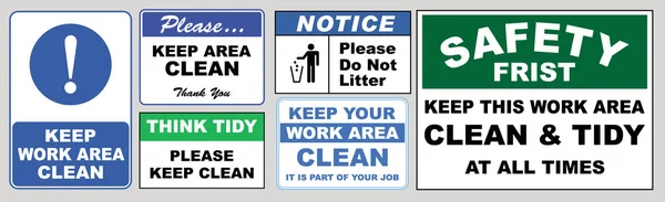 Set of Clean sticker sign for office area work place Stock Vector Image ...