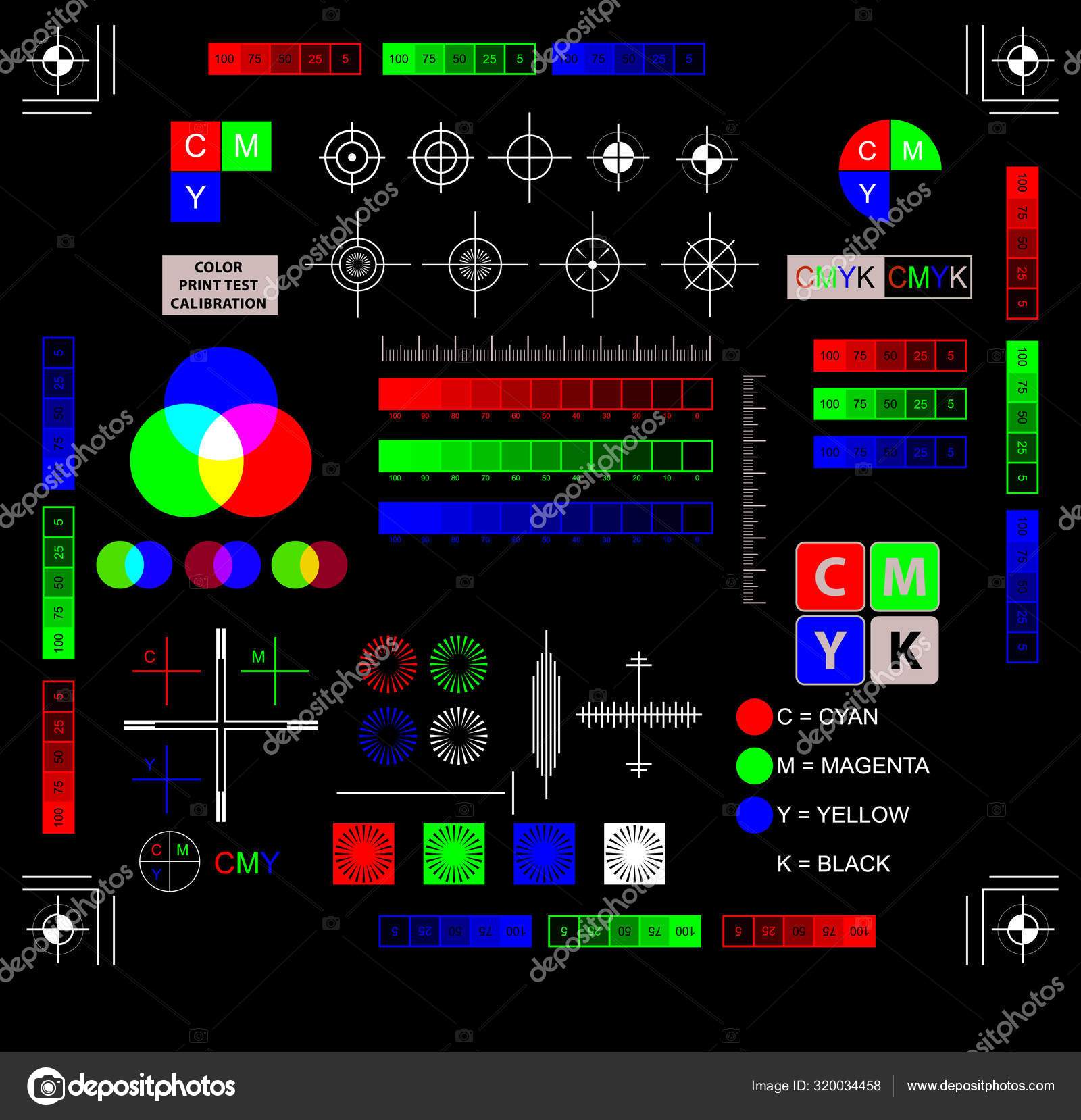 Color mixing scheme or color print test calibration concept. — Stock ...