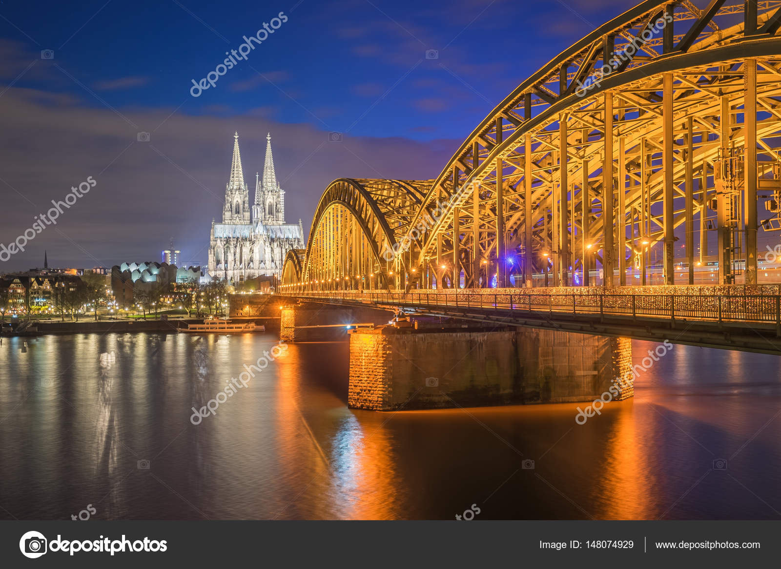 Night View of Cologne Cathedral in Cologne, Germany Stock Photo by ...