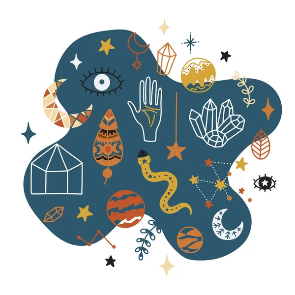 Magical vector background with decorative elements — Stock Vector ...