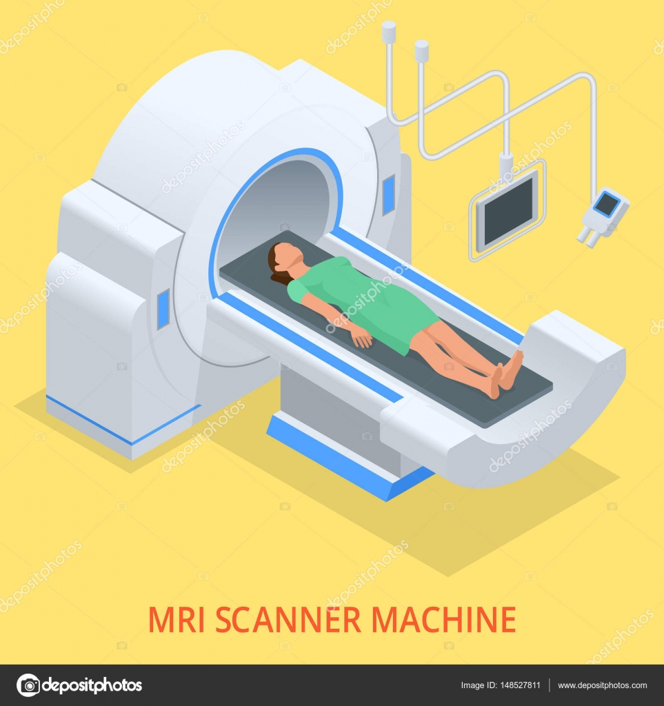 Magnetic resonance imaging MRI of the body. Flat isometric illustration. Medicine diagnostic ...