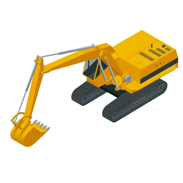 Isometric mini excavator in two position Stock Vector Image by ...