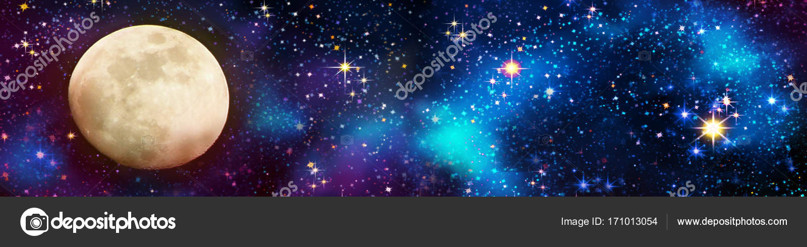 Full moon and star sky. — Stock Photo © swkunst #171013054