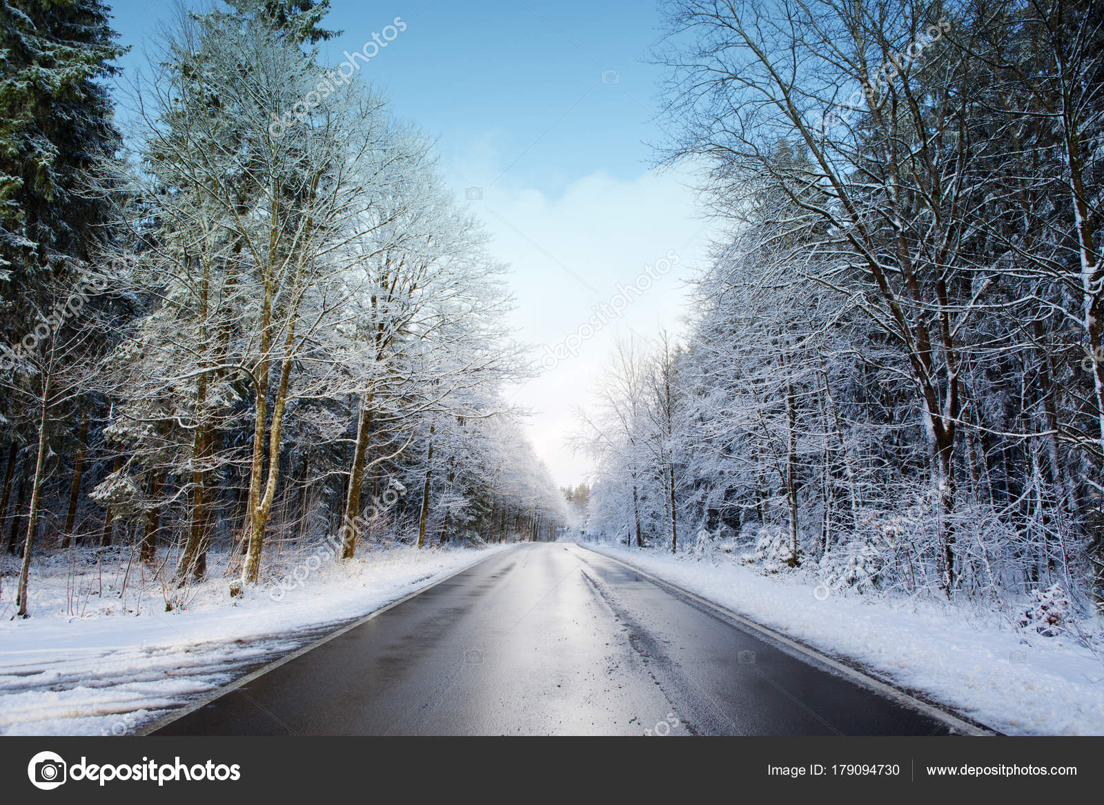 Winter road landscape. Stock Photo by ©swkunst 179094730