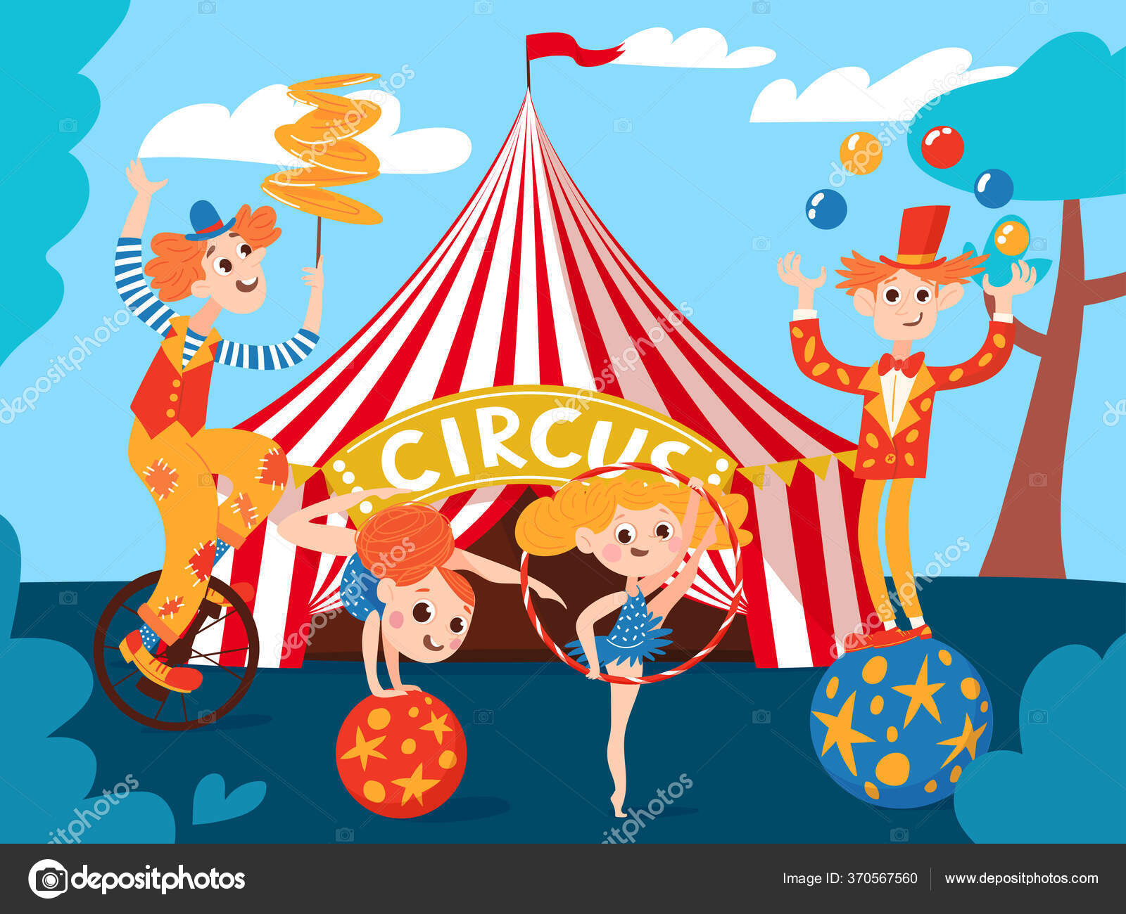 Personajes De Circo Vectores
