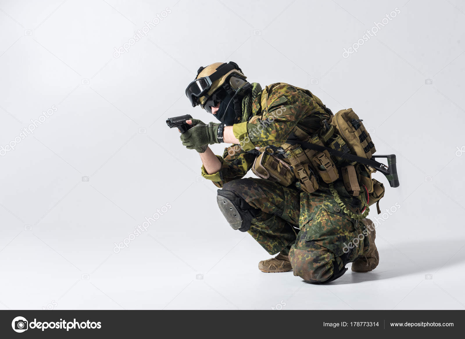 Soldier Shooting Gun