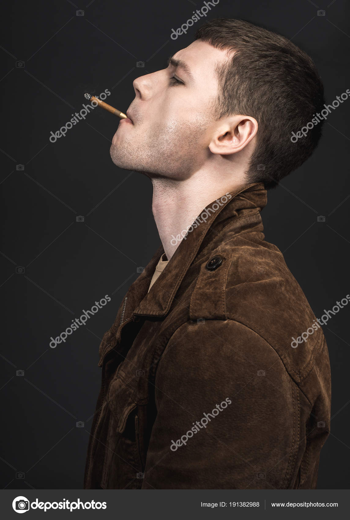 Lighting A Cigarette Side View