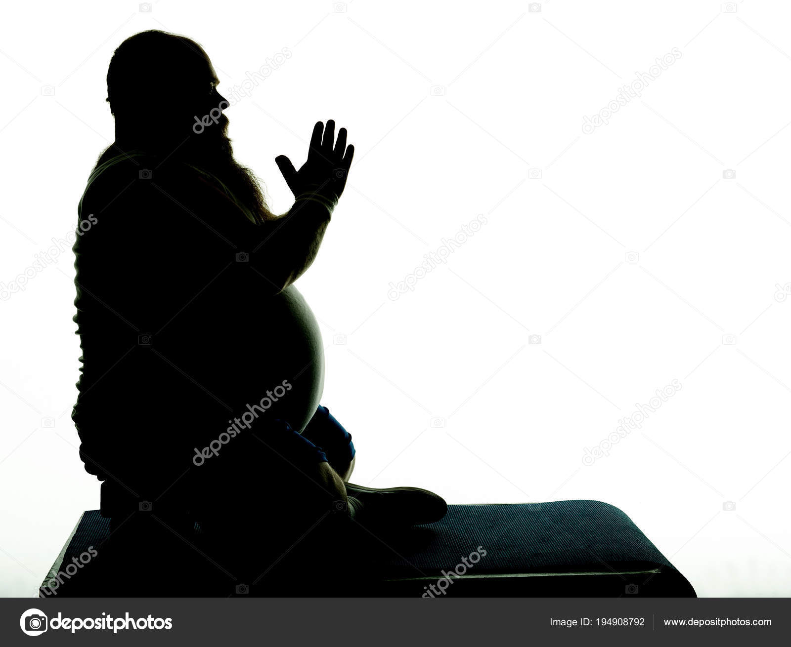 Tranquil thick guy meditating with serenity Stock Photo by ...