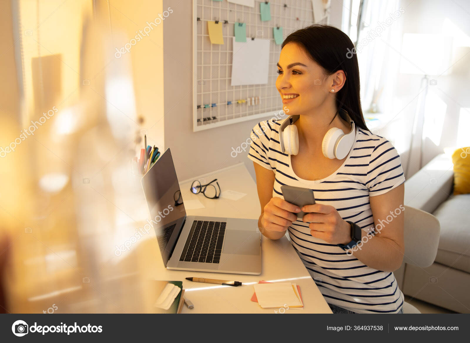 Tidy lady thinking about her positive future — Stock Photo ...