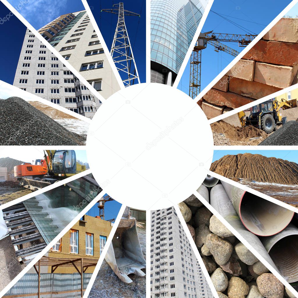 Collage on the theme of Housing and Construction — Stock Photo ...