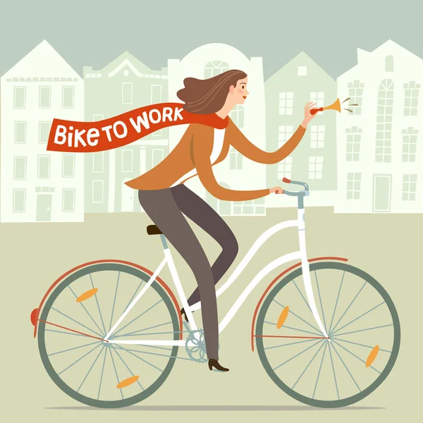 Bike to work poster with business man Stock Vector Image by ©shtonado ...
