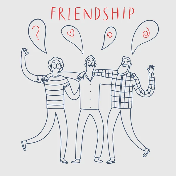 Happy friends doodle illustration Stock Vector Image by ©shtonado ...