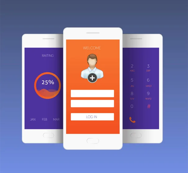 Login form menu with icons. Cloud background. Website element for your ...