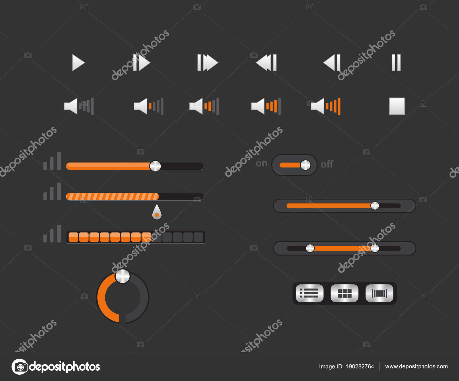Set of progress bars. Loader and preload circle ui indicator. Load ...