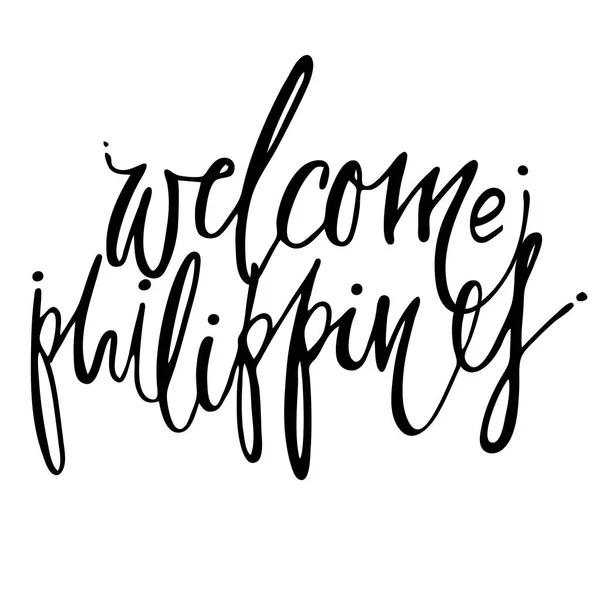 Welcome Manila hand lettering design for posters, t-shirts, cards ...