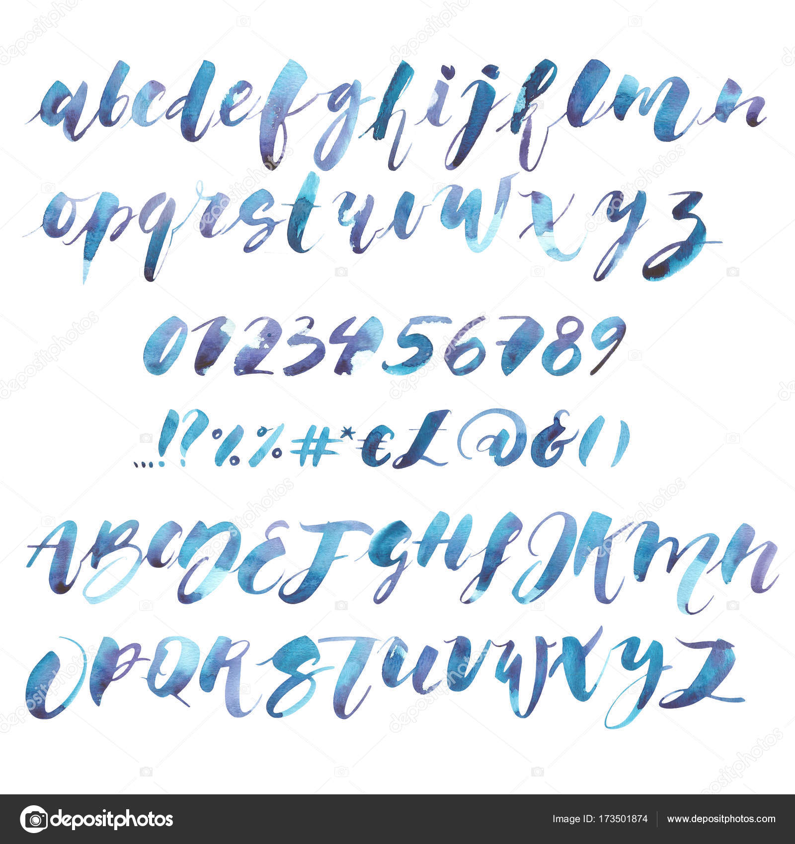 Watercolor Alphabet. Exclusive Custom Characters. Hand Lettering and ...