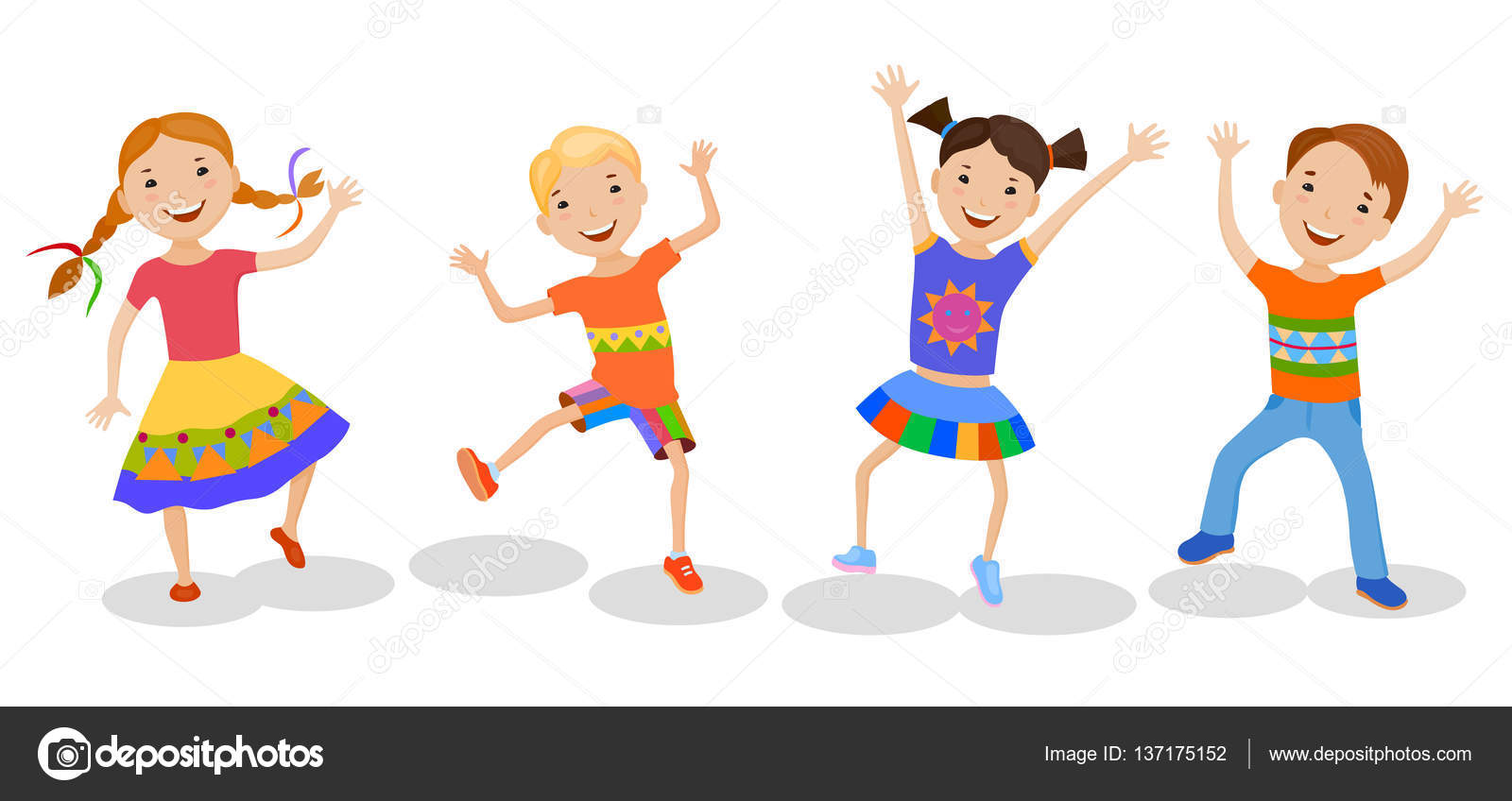 Dancing Kids in colorful clothes Stock Vector Image by ©Polyudova ...