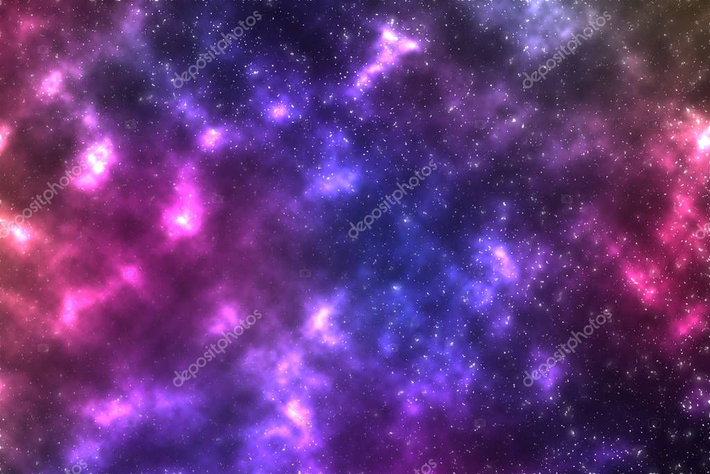 Bright multicolored texture of cosmos. Small stars and celestial bodies ...