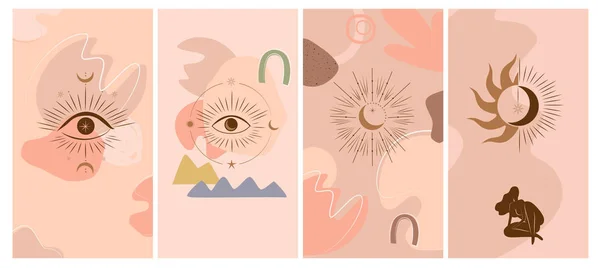 Collection Boho Tribal Posters Woman Face Portrait Dreamcatcher Birds ...