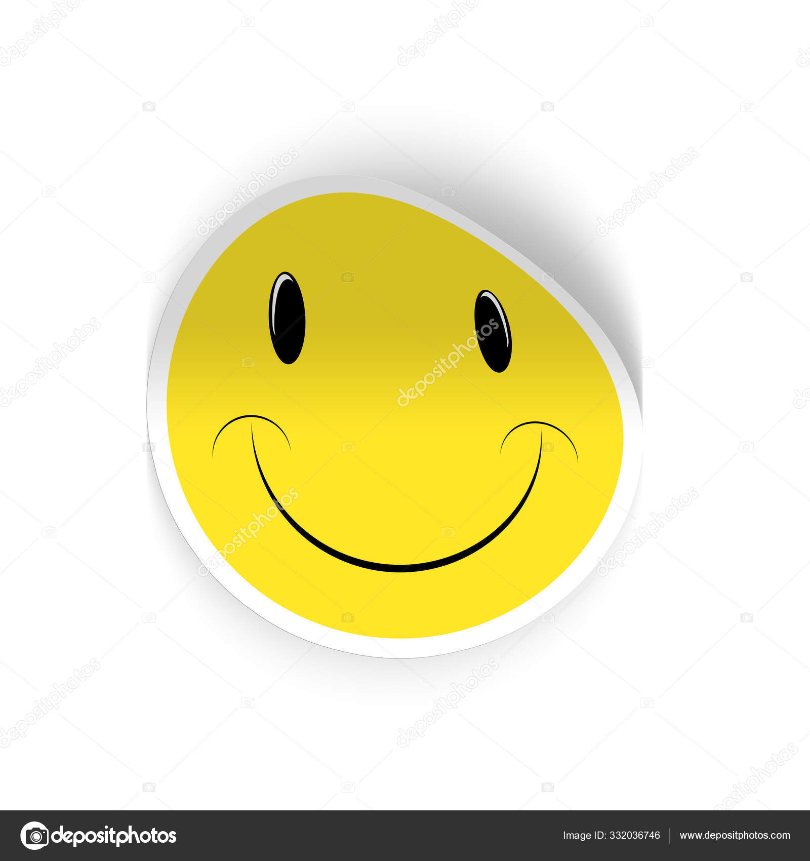 Illustration de Émoticône Souriant Isolé Sur Fond Blanc par ...