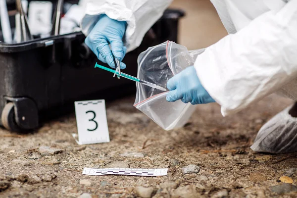 Crime scene investigation - collecting evidence — Stock Photo ...