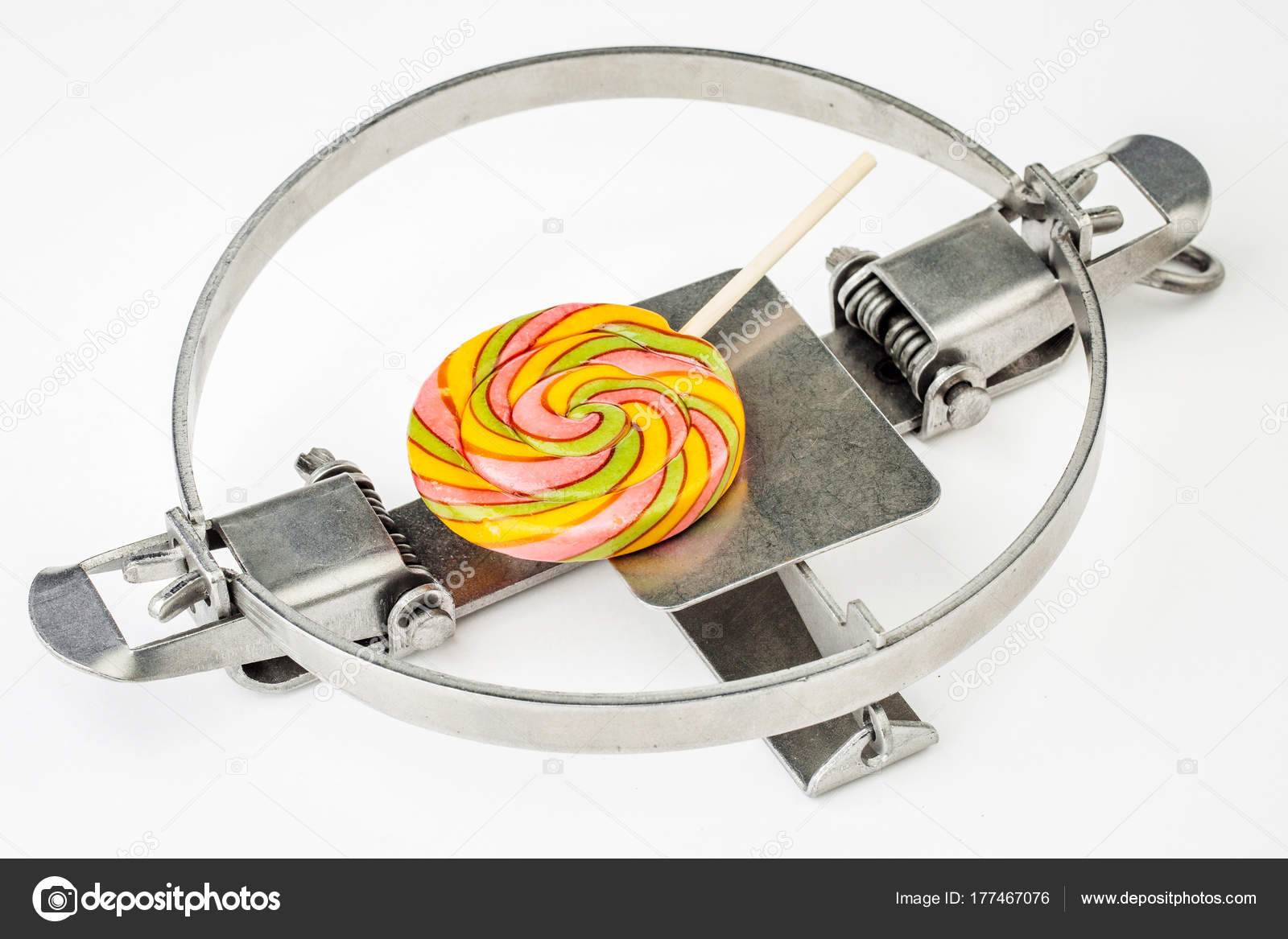 Hunt trap on white background. danger concept — Stock Photo ...