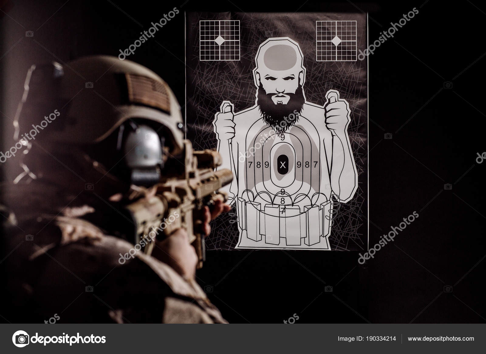 Army special unit headed to the shooting range target. army, mil Stock ...