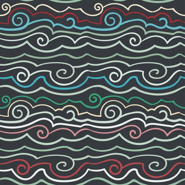 Seamless pattern with stylized simple waves. Vintage background. Vector ...
